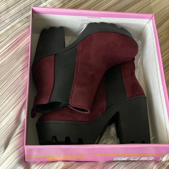 Shoes | Fall Maroon Platform Boots | Poshmark